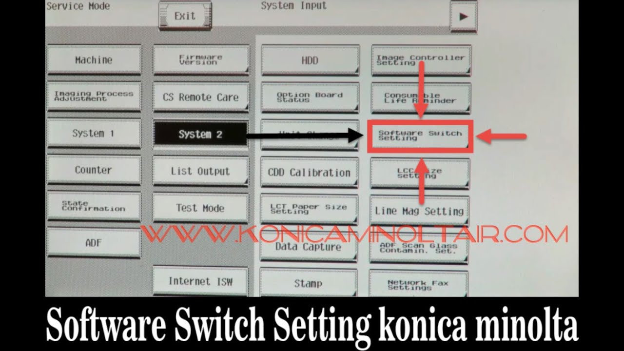 Software Switch Setting konica minolta - YouTube
