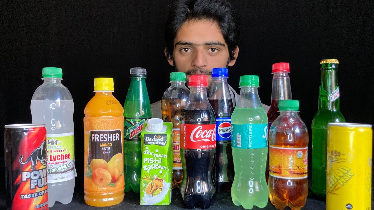ASMR DRINKING DIFFERENT COLORED SOFT DRINKS | SOFT DRINKING | MUKBANG ...