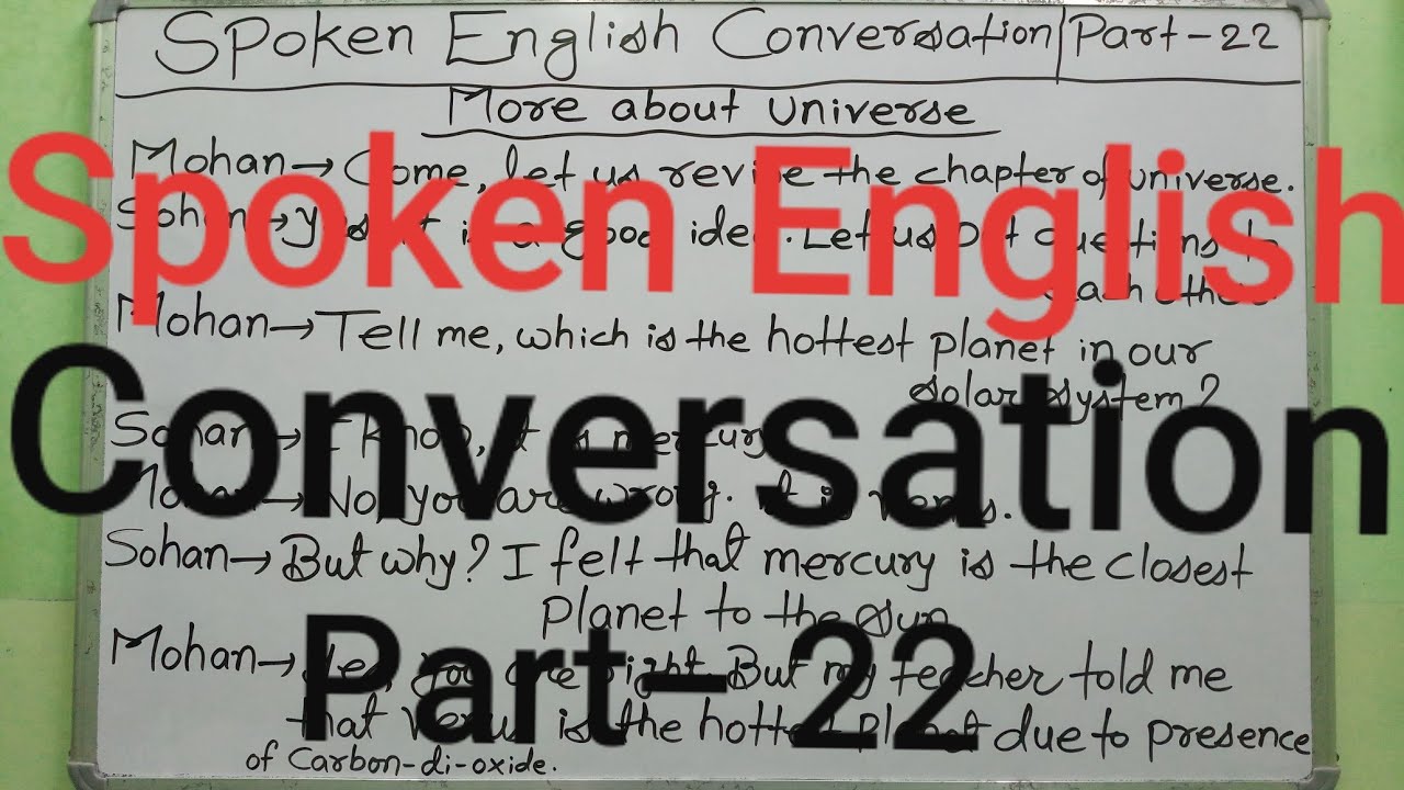Spoken English conversation part- 22 - YouTube