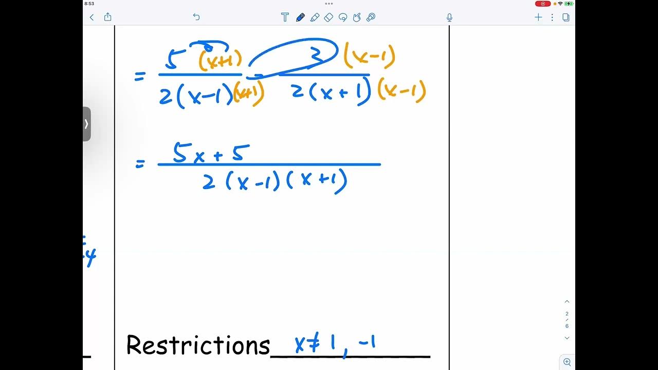 [Alg2] Subtracting Rational Expressions with Different Denominators: Another Example [3] - YouTube