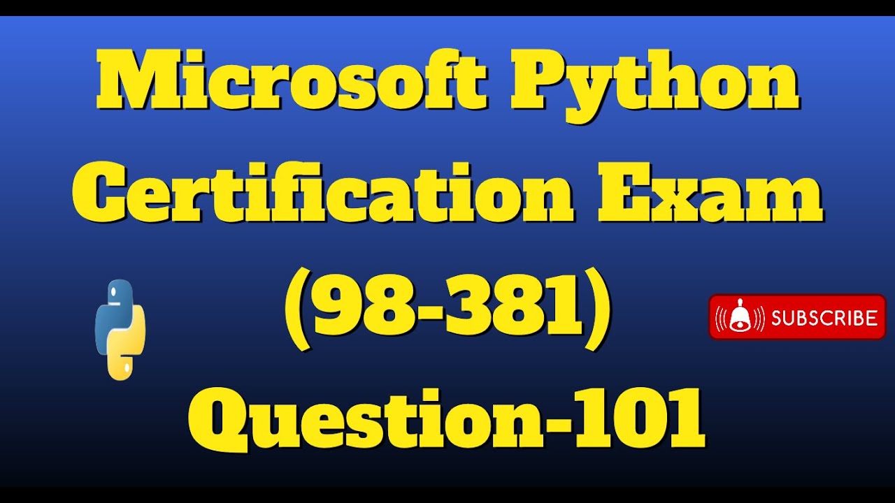 python certification exam Question-101 - YouTube