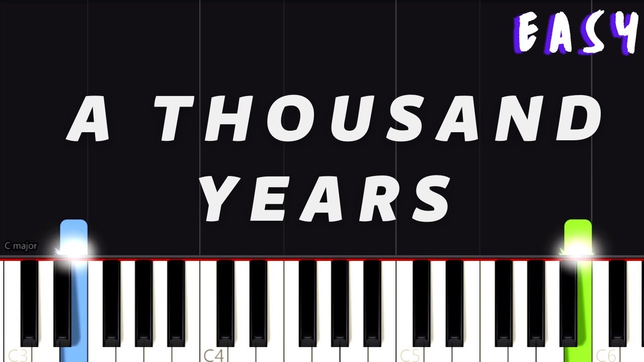 A Thousand Years - Christina Perri - EASY Piano Tutorial - YouTube