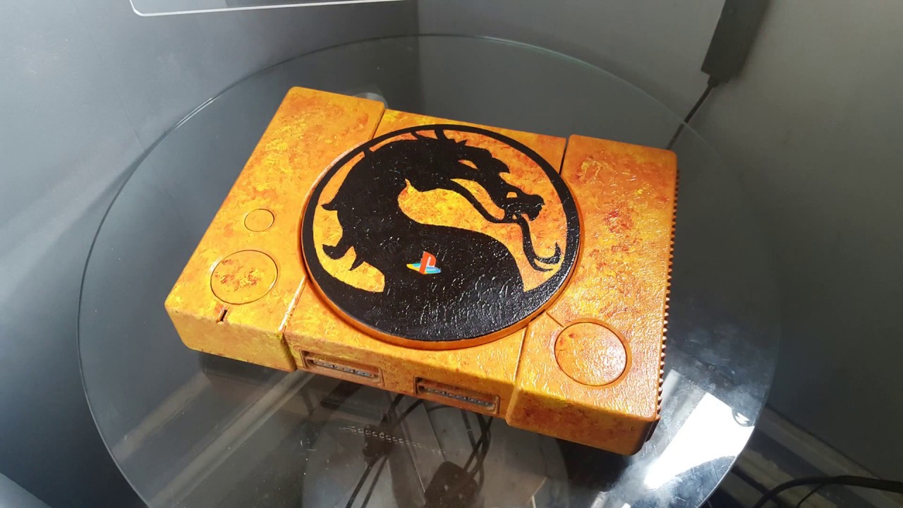 Custom Painted PlayStation - Mortal Kombat Theme - YouTube
