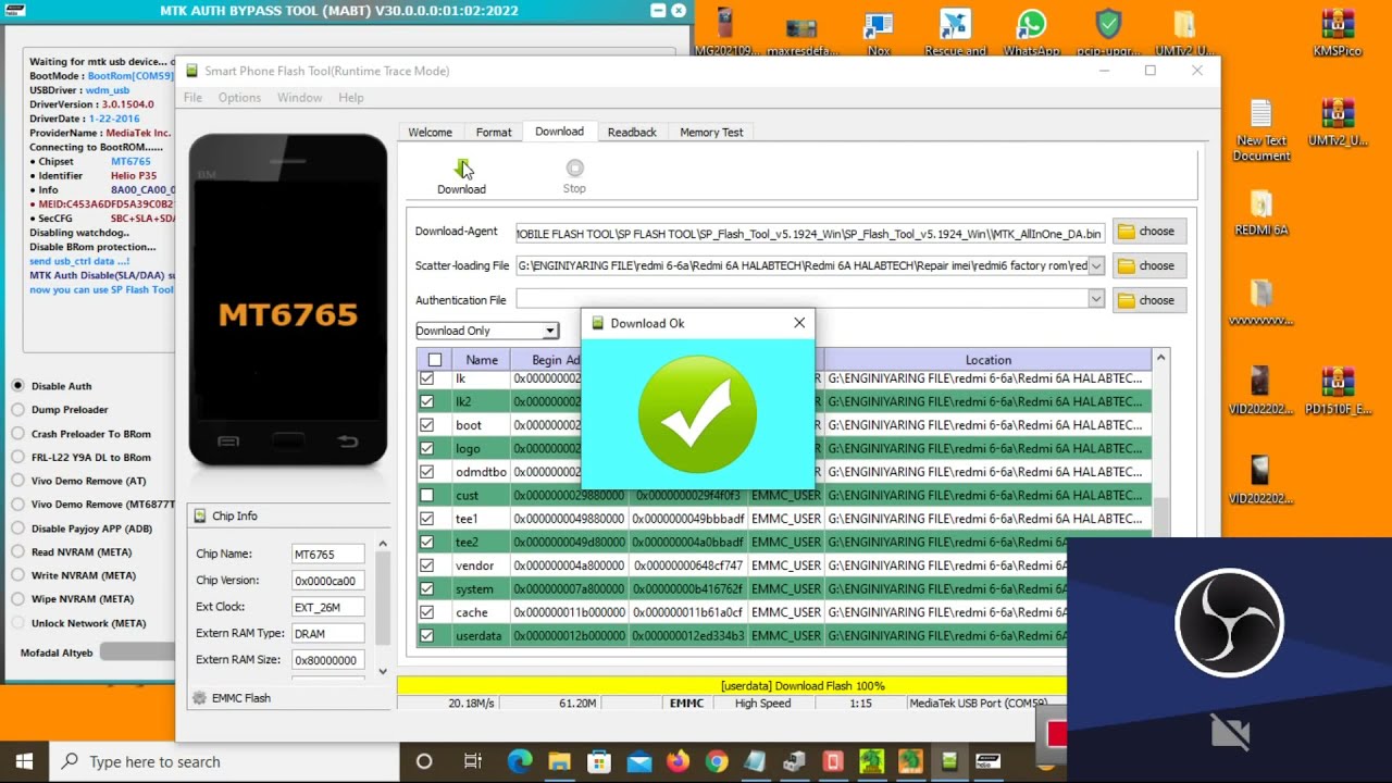 redmi 6/6a NV Data Corrupted Solution umt sp flash tool - YouTube