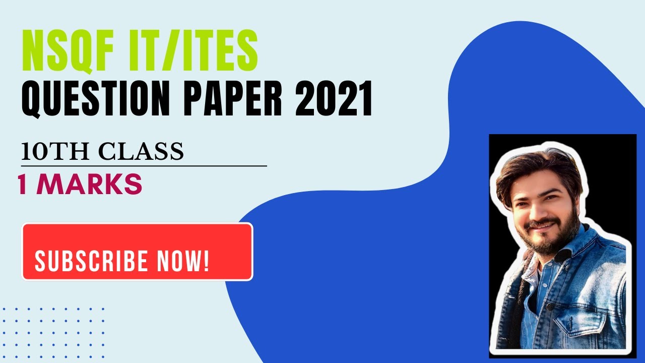 IT/ITeS 10th Class Question Paper 2021 (1 Marks) Domestic Data Entry ...