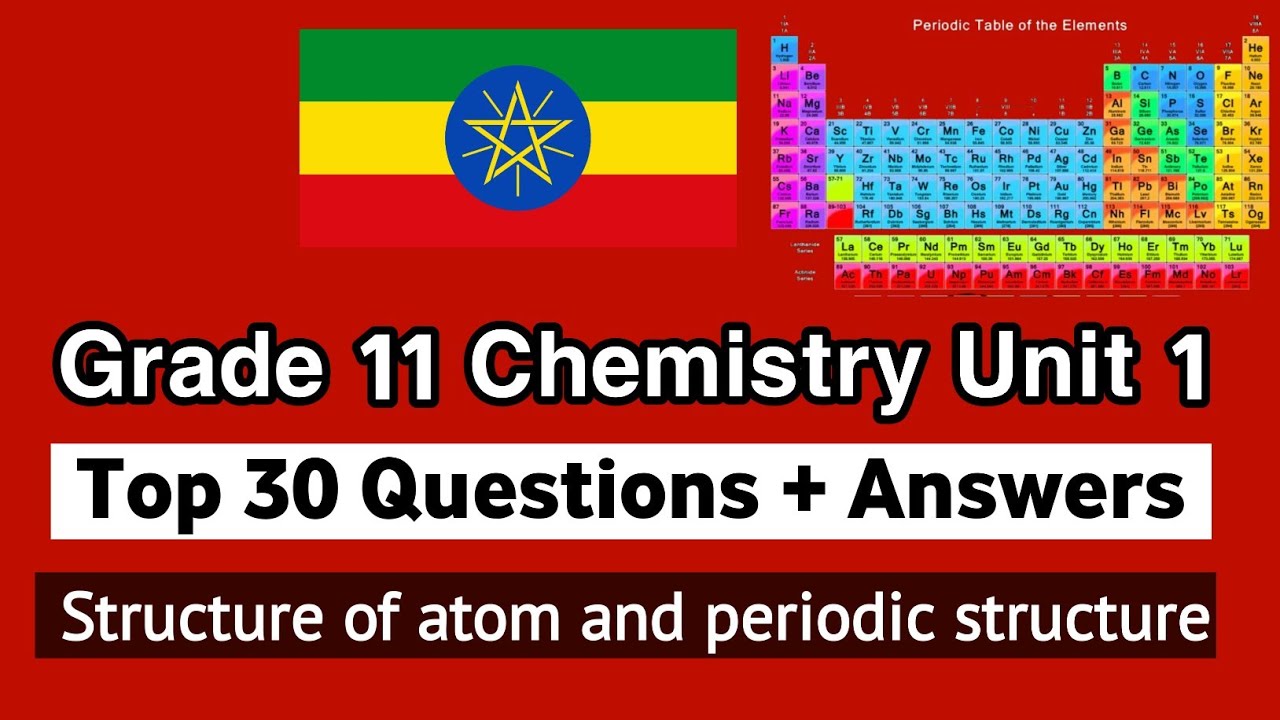 Top 30 Questions from Grade 11 chemistry Unit 1 Structure of atom and ...