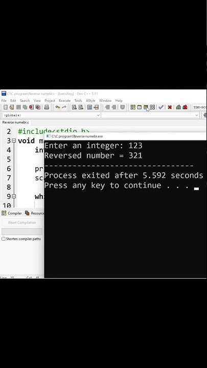 Reverse Number In C Reverse Number C Programming Shorts Clanguage Cprogram Youtube