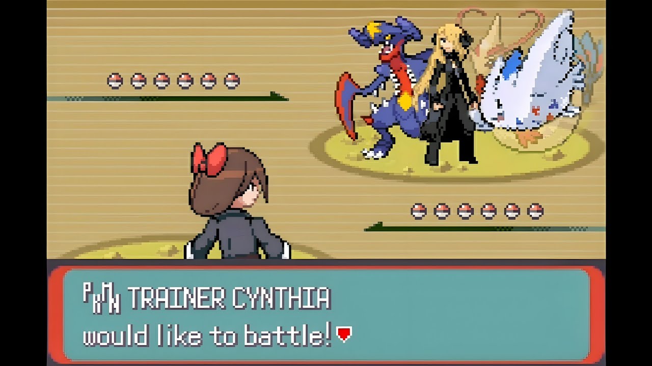 Pokemon Black Pearl Emerald - Rival Cynthia @ Victory Road - YouTube