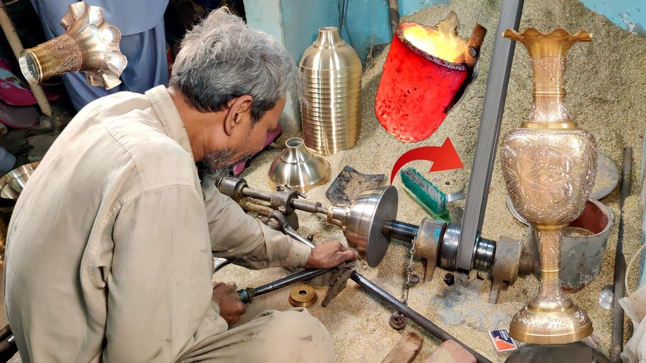 Watch Brass Flower Vase Sand Casting || How Brilliantly Brass Vessels ...