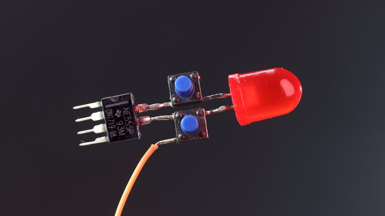 Top 2 Simple Electronics Projects with 555 Timer, LED and Push Buttons ...