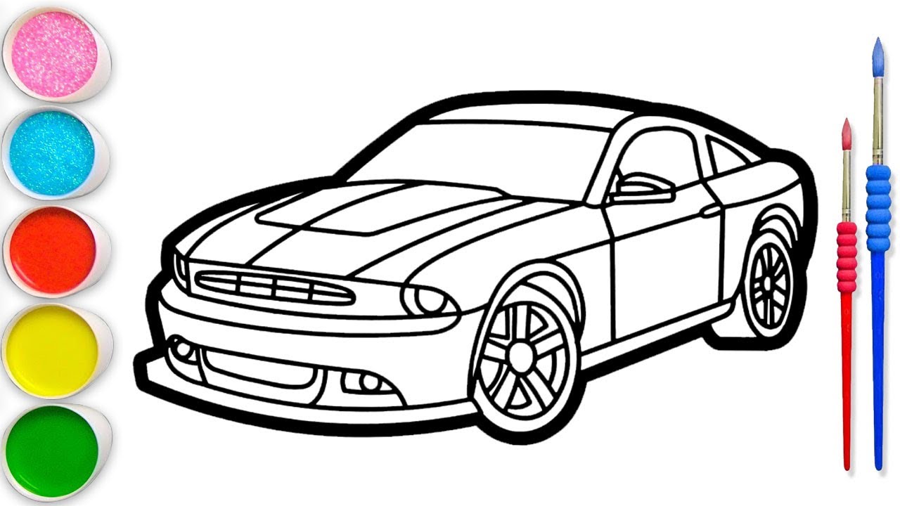 Car Drawing, Painting & Coloring For Kids and Toddlers_ Kids Art - YouTube