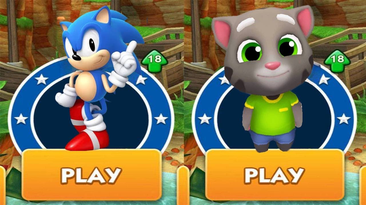 Classic Sonic vs Talking Tom Gold Run - Mummy Tom Character Game vs All ...