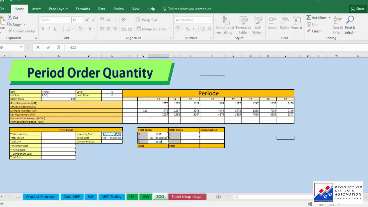 Teknik Lotting Period Order Quantity (POQ) - YouTube