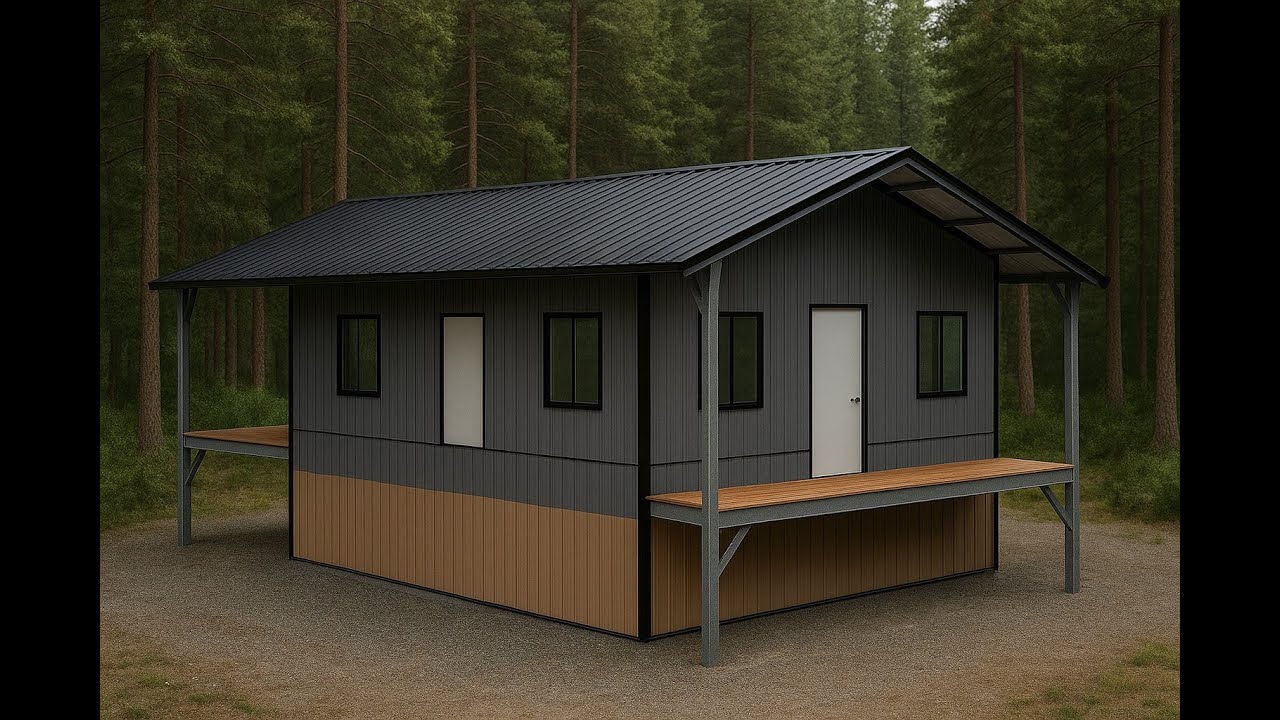 Epic 20x30 Gable Roof Cabin Kit [Double Porch Features] - YouTube