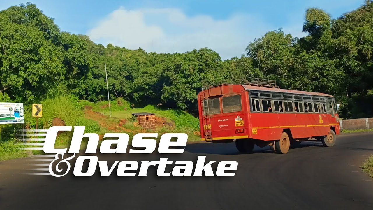 Chase & Overtake | ST Bus | MSRTC | Red Bus | एसटी बस ओव्हरटेक | Konkan ...
