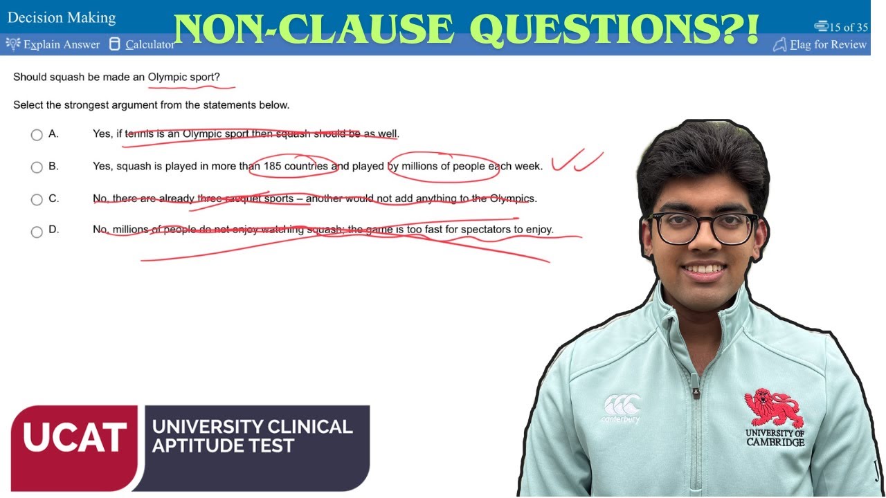 UCAT DM RECOGNISING ASSUMPTIONS SIMPLIFIED #2 | NON-CLAUSE QUESTIONS ...