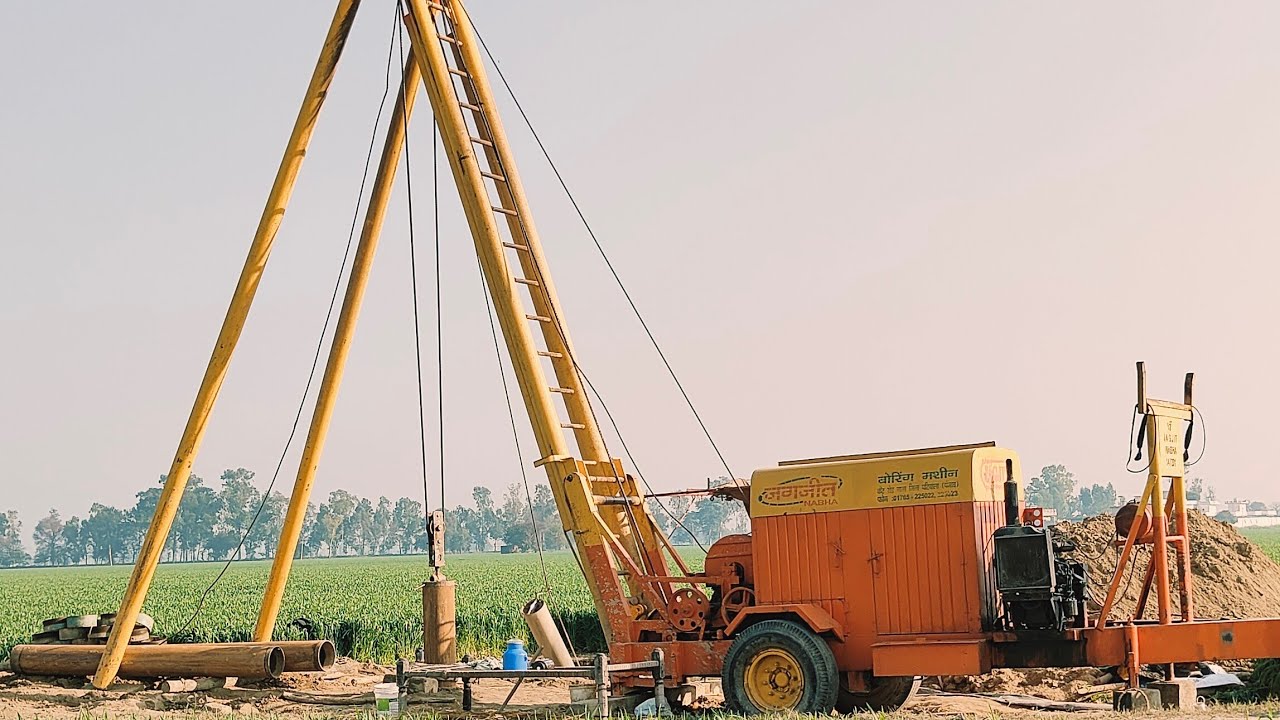 boring machine pe 510 फीट पर मीठा पानी#music हरियाणवी बोरिंग मशीन Dev Dev - YouTube