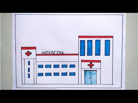 HOW TO DRAW A HOSPITAL EASY STEP BY STEP || HOSPITAL DRAWING - YouTube