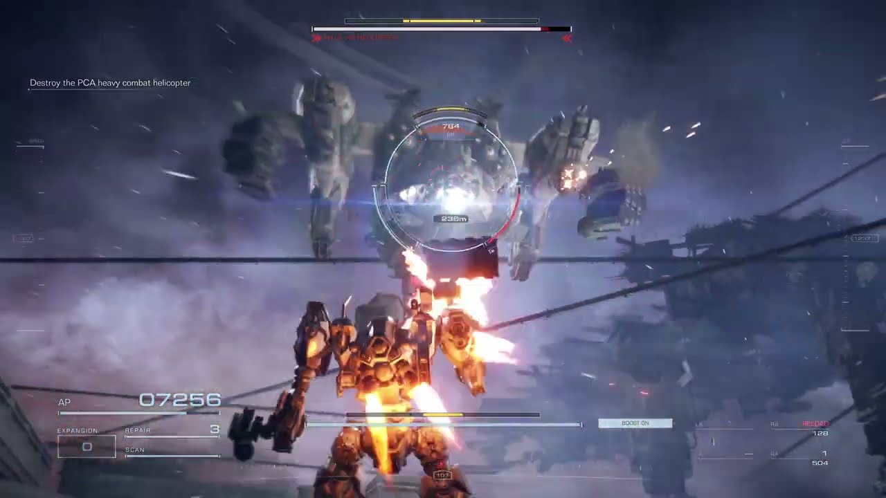 AC6: Beating the first boss (HC Helicopter) - YouTube