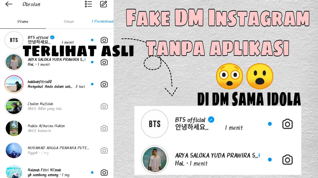 TUTORIAL FAKE DM INSTAGRAM TANPA APLIKASI TAMBAHAN - YouTube