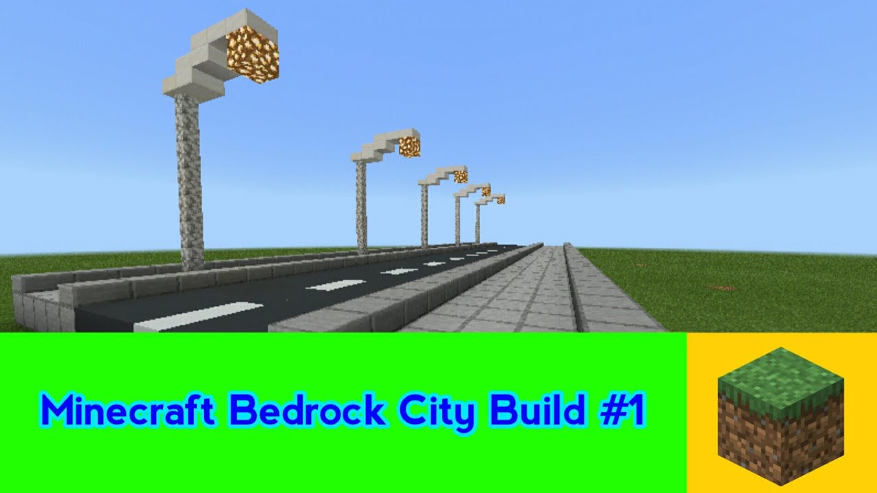 Minecraft Bedrock City Build #1 - Roads and Buildings (Part 1) - YouTube