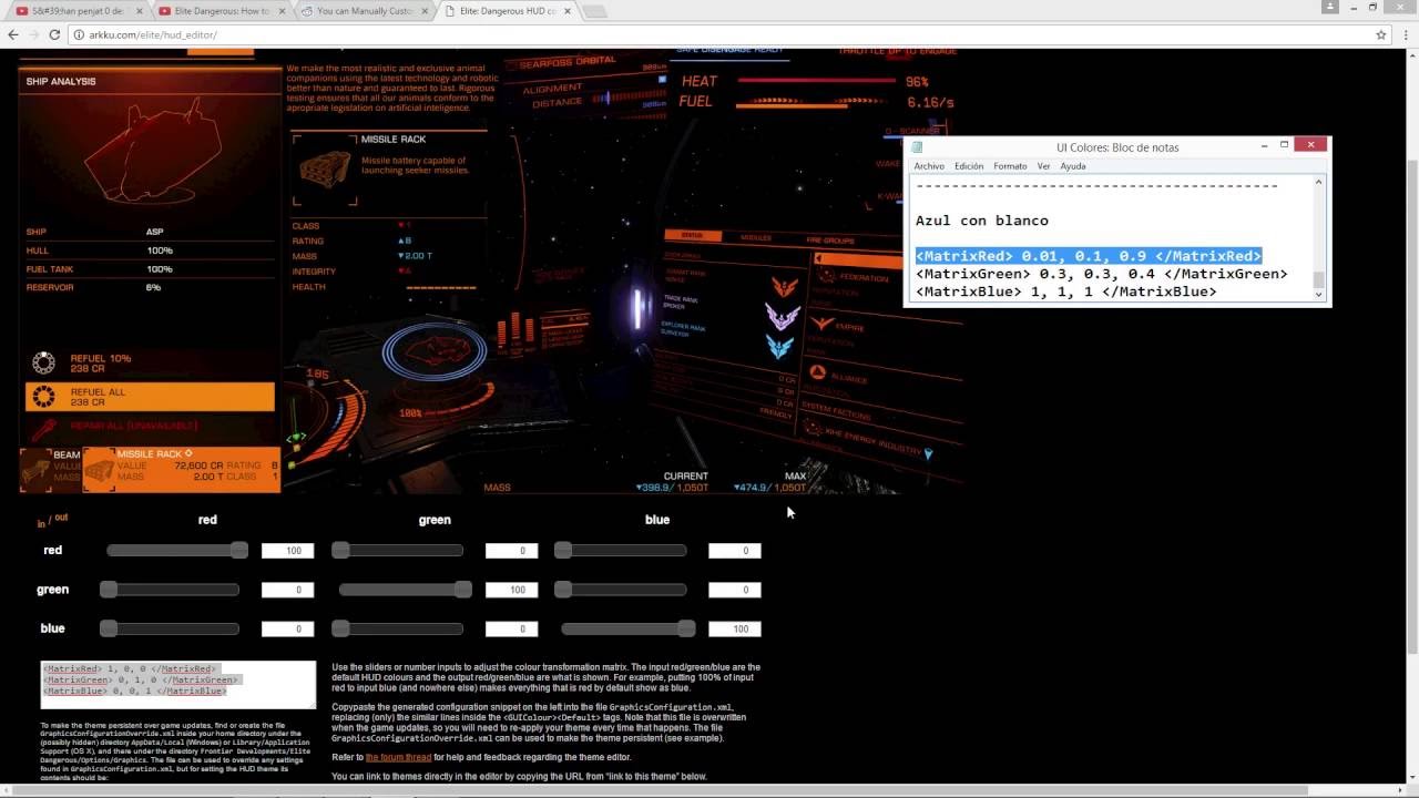 Elite Dangerous Horizons: Cambiando el color de la interface - YouTube