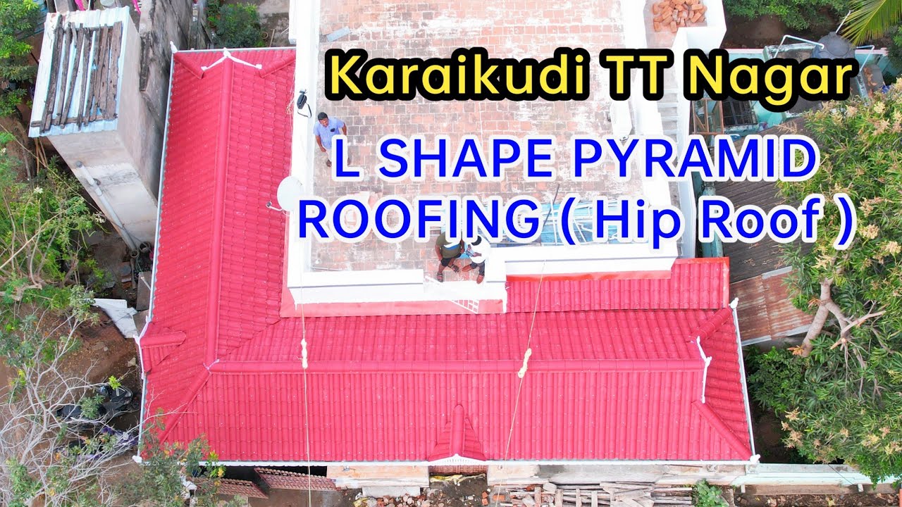 L shape pyramid hip roofing kerala model Roofing in karaikudi Tamilnadu New Type Roofing by kmc ...