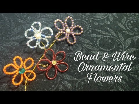 Bead & Wire Ornamental Flowers Home Decoration Ideas (DIY) - YouTube