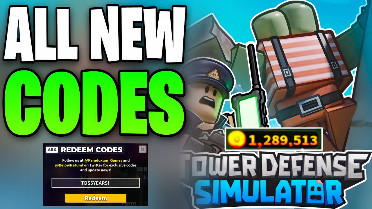 *NEW* ALL WORKING CODES TOWER DEFENSE SIMULATOR ROBLOX CODES 2025 TDS ...