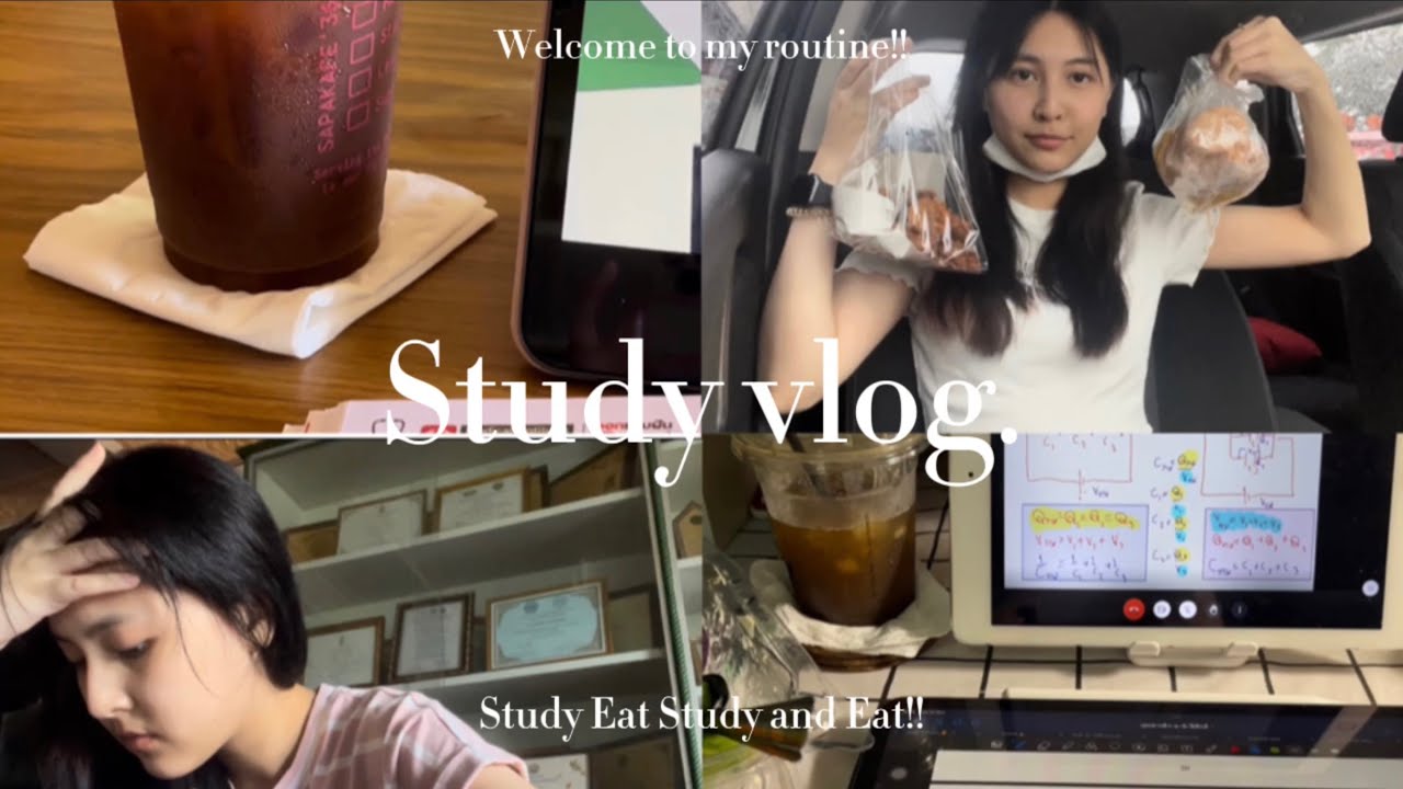 Study vlog | 1 day with dek66 เตรียมสอบ ปั่นคอร์ส อ่านหนังสือ กินและกิน! - YouTube