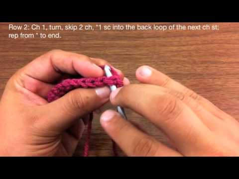 How to Crochet the Back Loop Single Crochet Stitch - visio tutorial