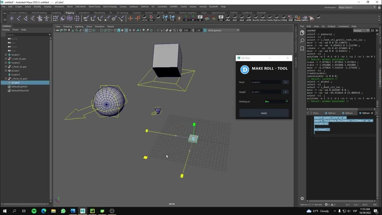 Automatic Makeroll Rigging with Python - YouTube