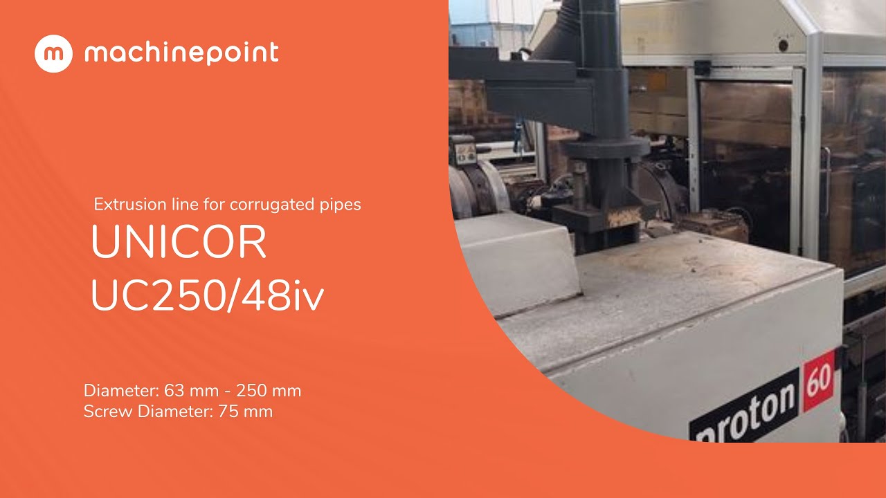 UNICOR UC250/48iv Extrusion line for corrugated pipes | UNICOR Machines ...