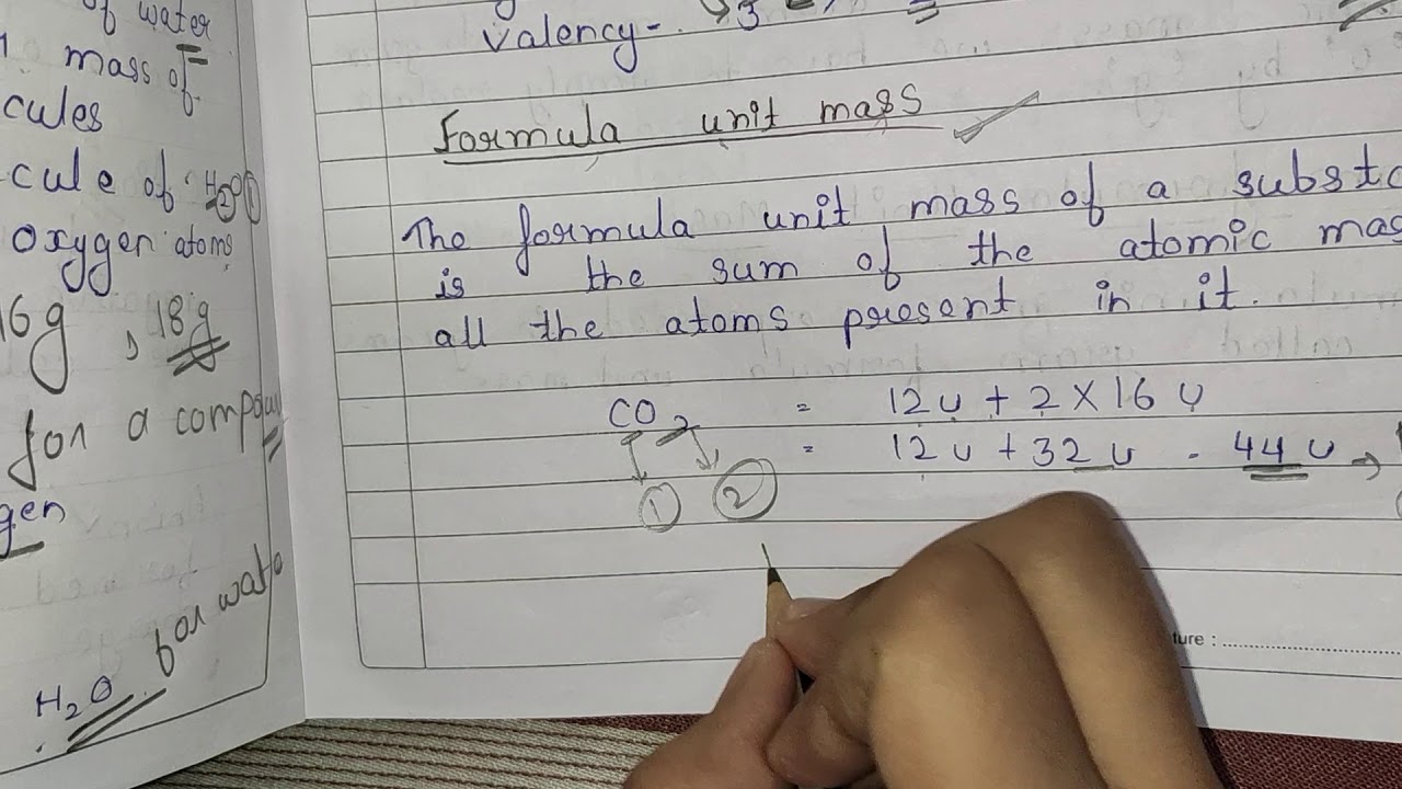 Formula unit mass - Atoms and molecules for class 9 science NCERT ...