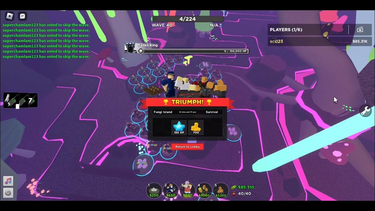 Roblox: Tower Defense Simulator (Solo Fallen Mode: Fungi Island - 24:37 ...