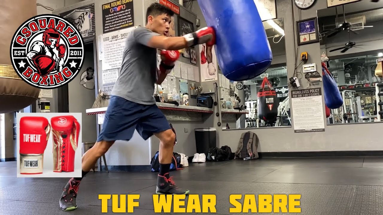 HEAVY BAG TRAINING- Tuf Wear Sabre Pro Boxing Gloves - YouTube