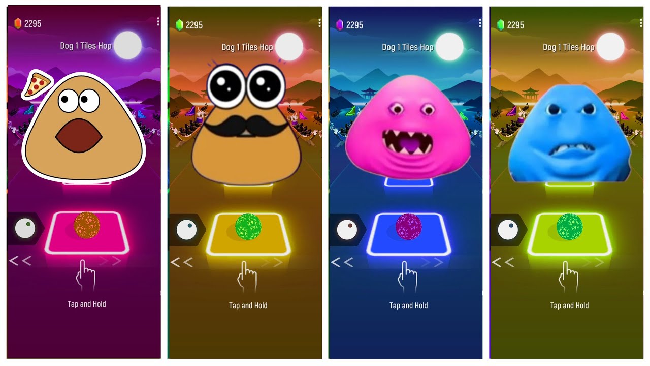 Baby Pou 🆚 Boos 🆚 Pou naruto 🆚 Pou Animation 🎶 Tiles Hop Edm Rush Game ...