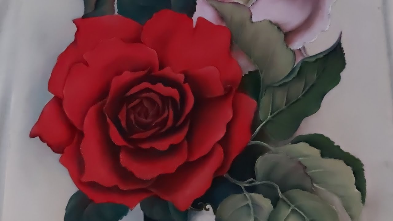 Como pintar uma rosa vermelha - YouTube