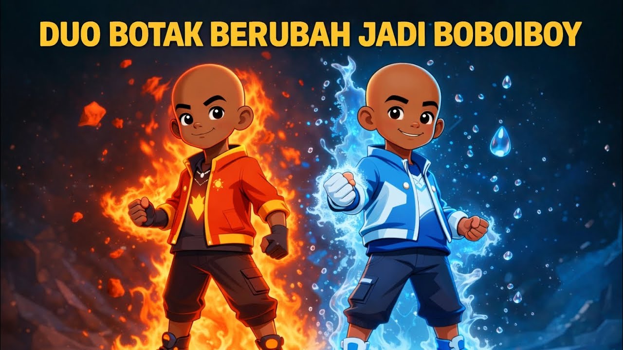 DUO BOCIL BOTAK BERUBAH JADI BOBOIBOY API DAN AIR #boboiboy#duo#animasi ...