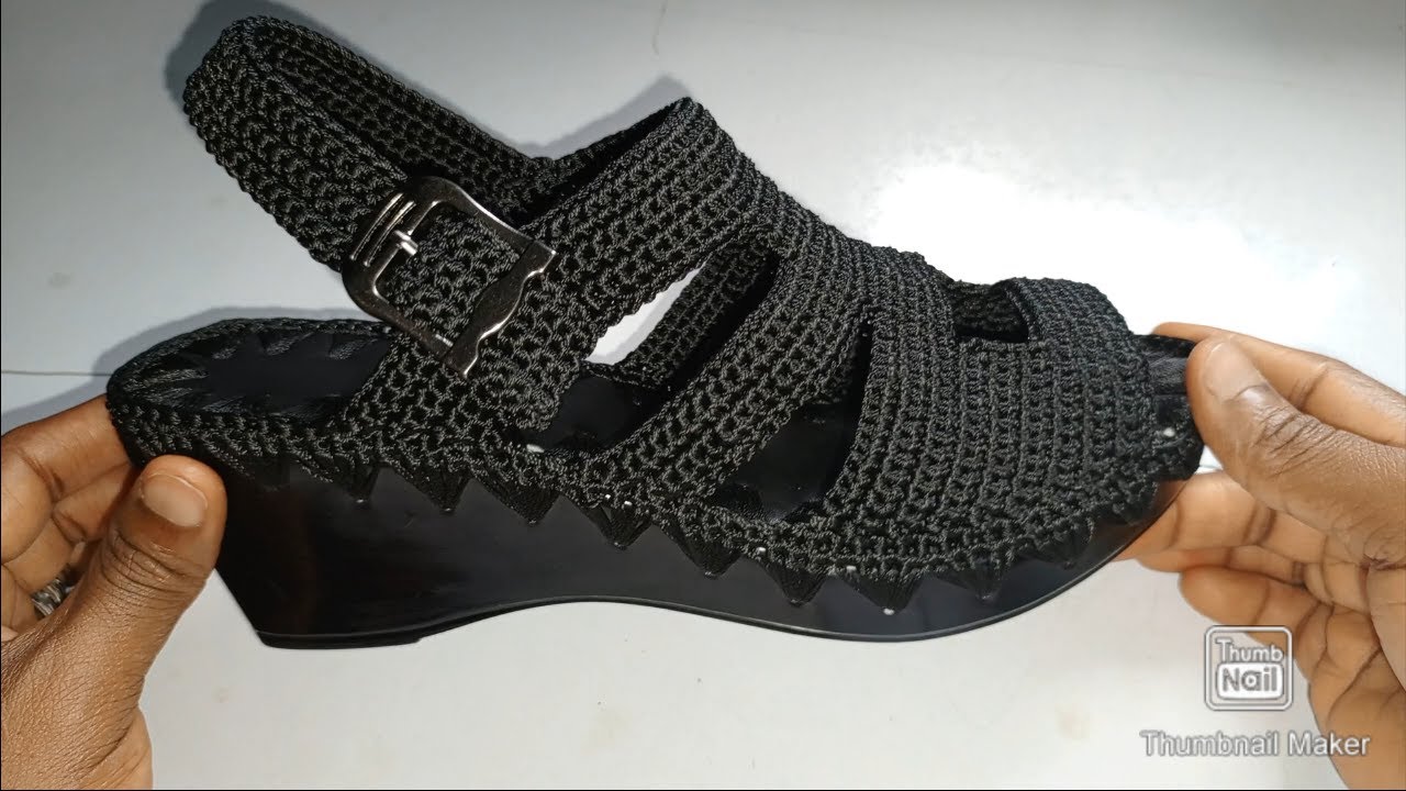 How to Crochet Sandal / Tutorial crochet for beginners - YouTube