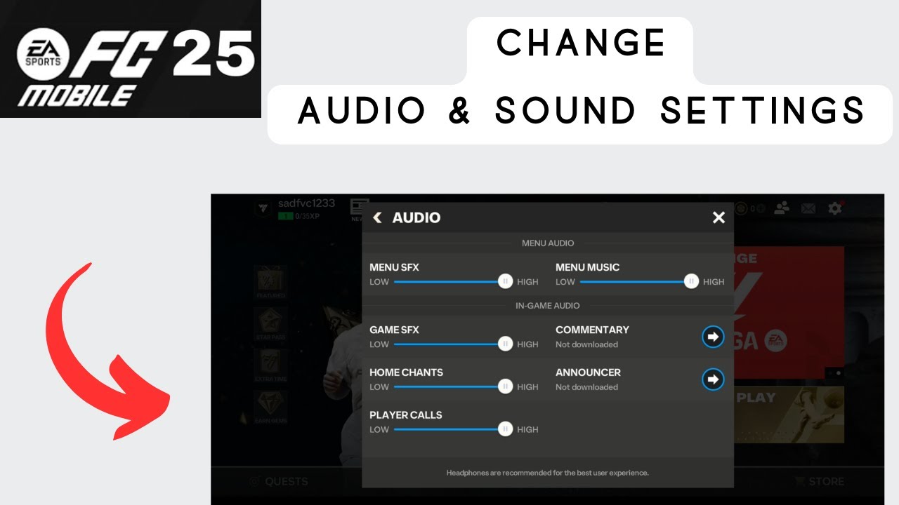 How to Change Audio & Sound Settings in FC Mobile 25 - YouTube