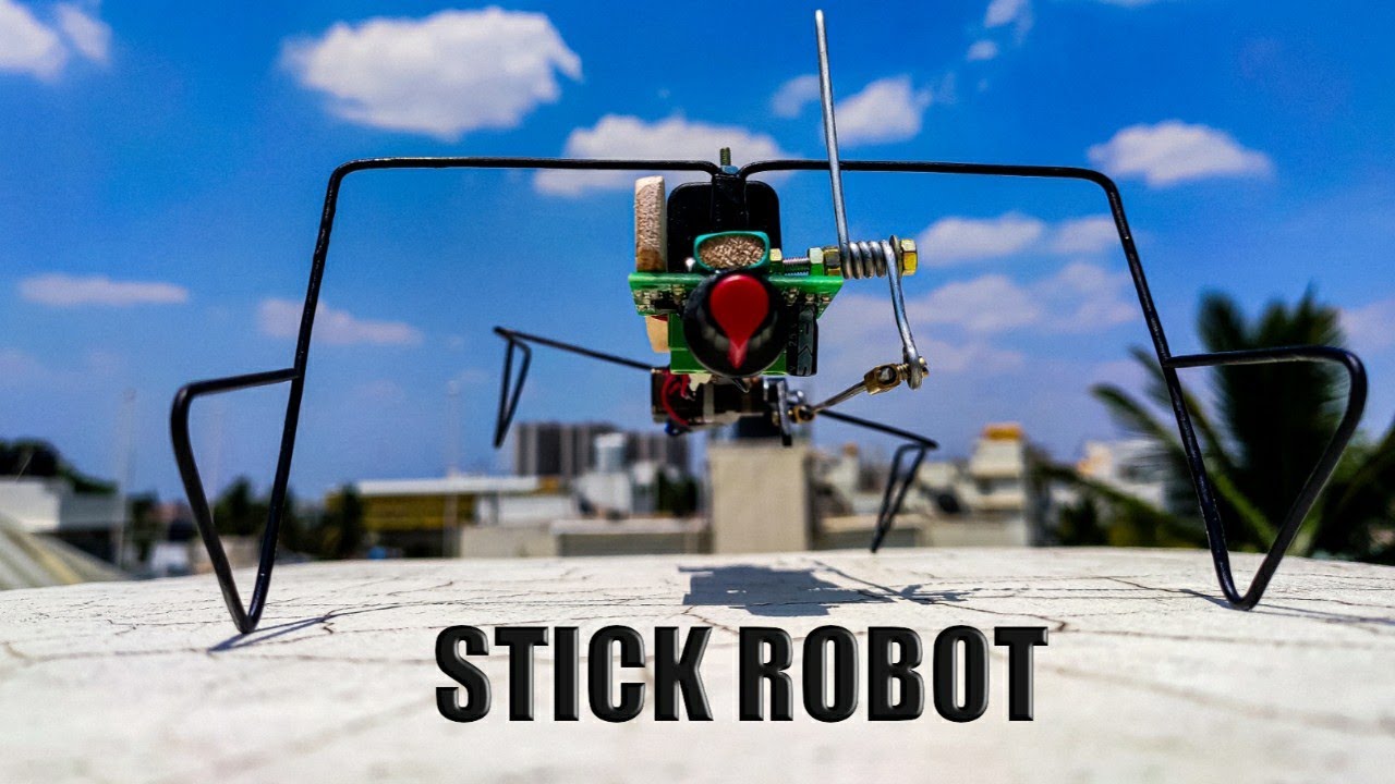 Making of Stick robot|Insect robot|Worm Robot | BEAM robot| walking ...