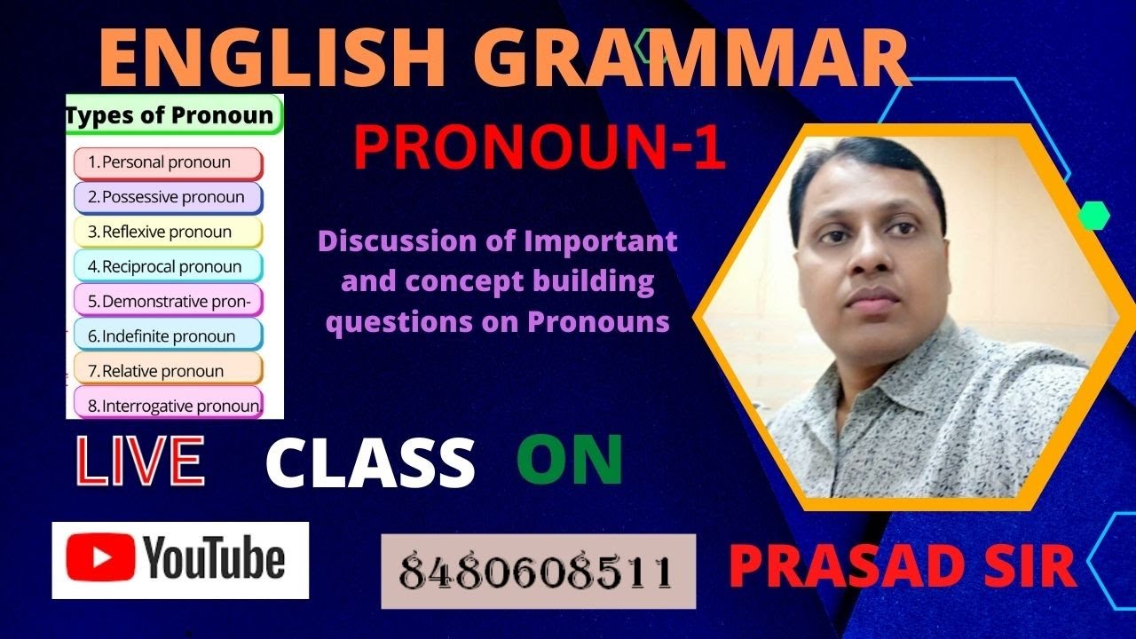 Pronoun class- 1 (Concept + Example) By Prasad Sir - YouTube