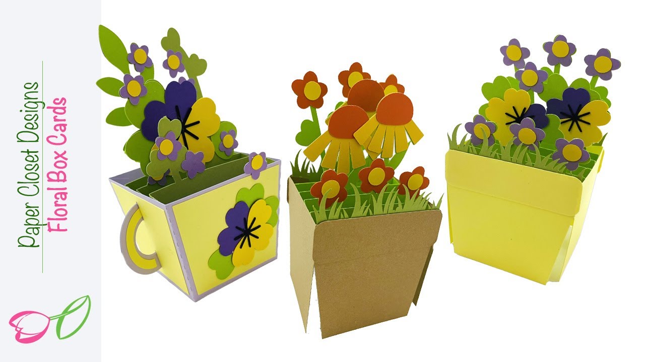 Flower Box Card Svg