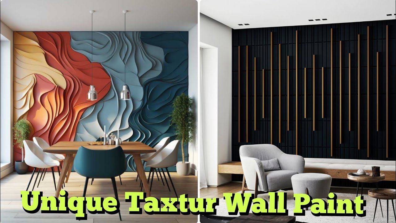 Textured wall painting designs for a modern living room || 💯 Unique ...