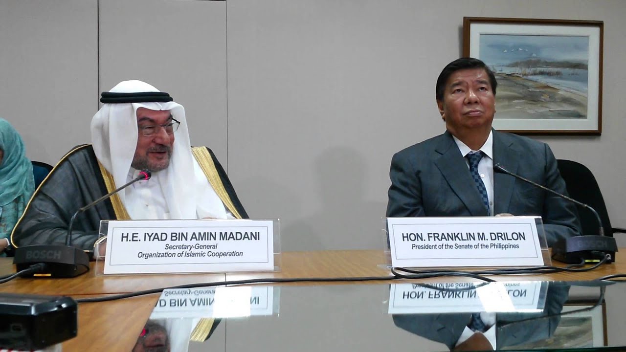 sen.president drilon receives OIC sec.gen. iyad bin amin madani at the ...