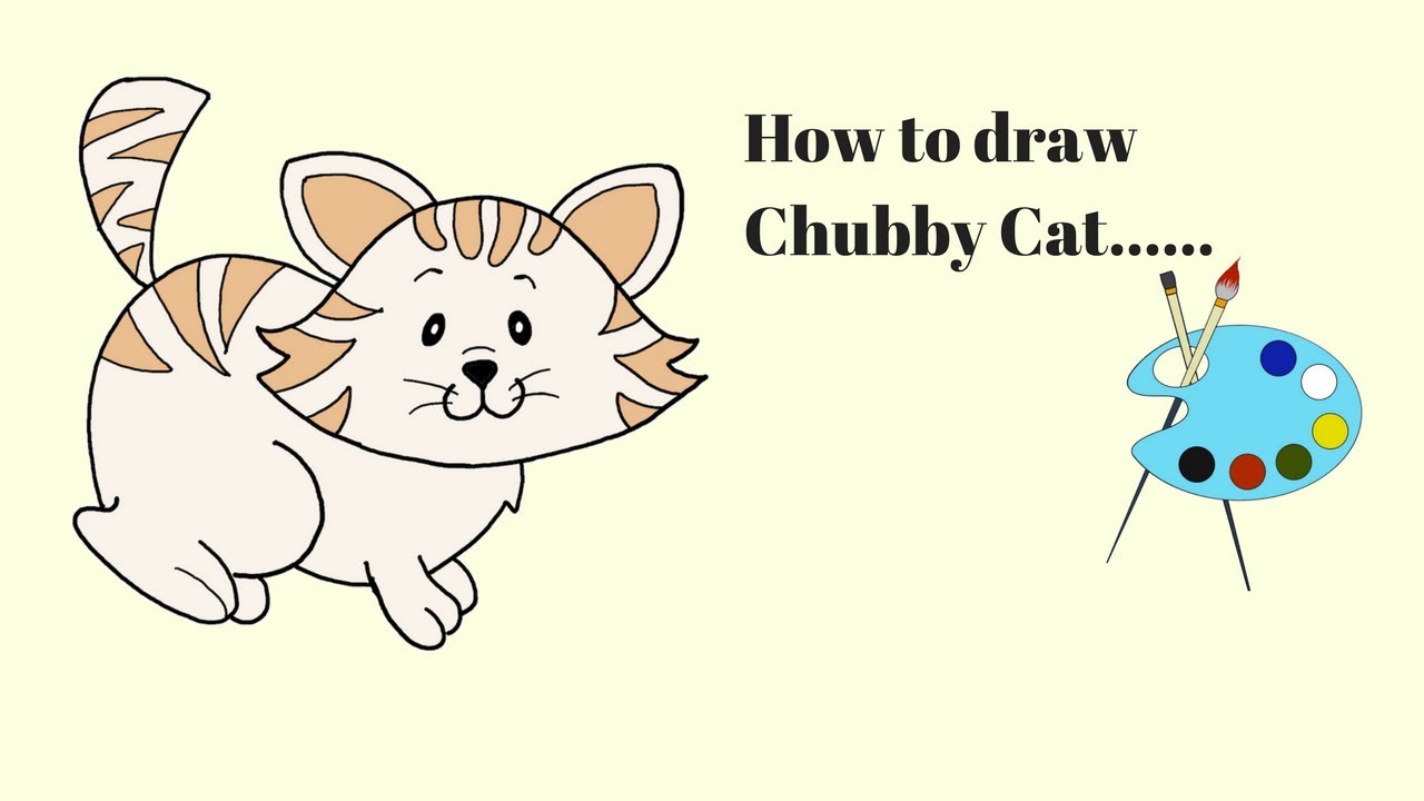 How to draw a chubby kitten | Simple Drawings & Colourings for Kids ...