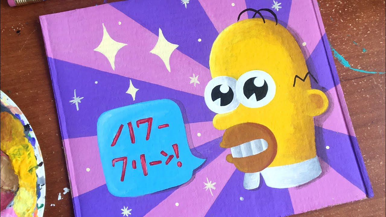 Pintando a Mr Chispa | Painting Mr Sparkle | Los simpsons | Homero ...