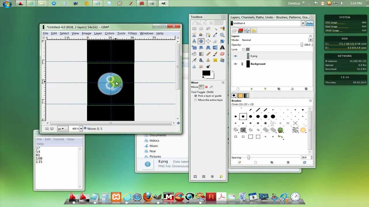 Tutorial (make a start button / orb for windows using GIMP 2) no sound ...