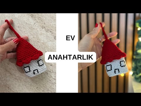 TAM ZAMANI 🏡 1 SAATTE YAPABİLECEĞİNİZ MİNİ EV ANAHTARLIK 😍 #crochet 